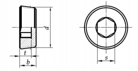 Korek gwintowany z gniazdem 6-kąt M10x1 DIN906 100szt.